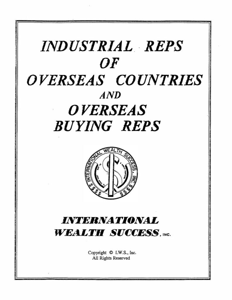 IWS-41 : The IWS Directory of Industrial Reps of Overseas Countries and ...