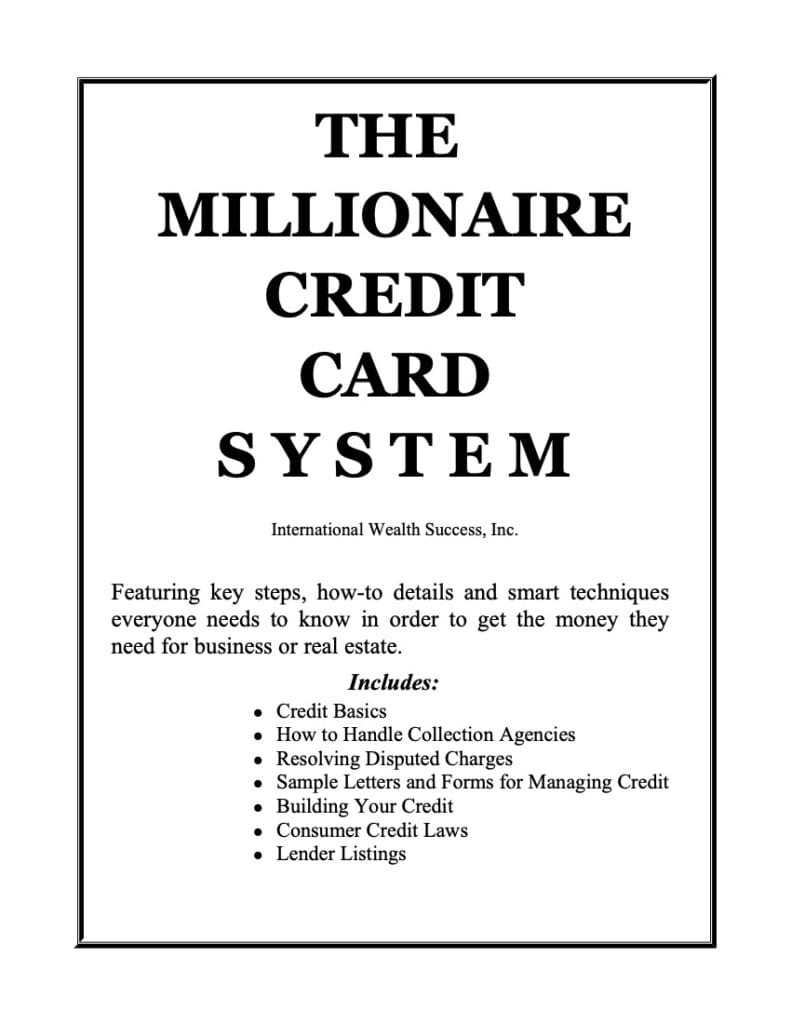 IWS-68 : The IWS Millionaire Credit Card System